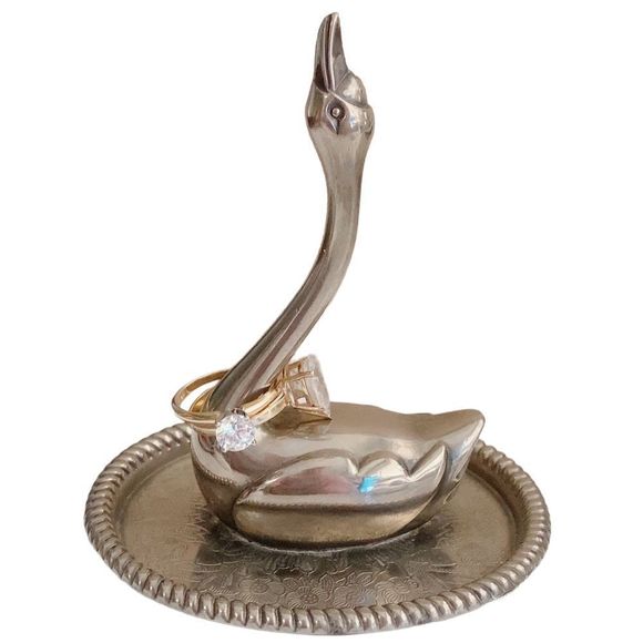 Jewelry | Silver Giltplated Swan Ring Holder | Poshmark